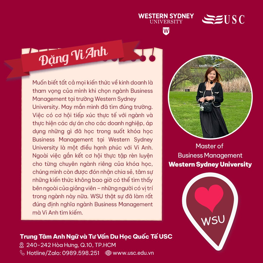 Vài dòng tỏ tình gửi đến Western Sydney University - Trung Tâm Tư Vấn Du Học Quốc Tế USC